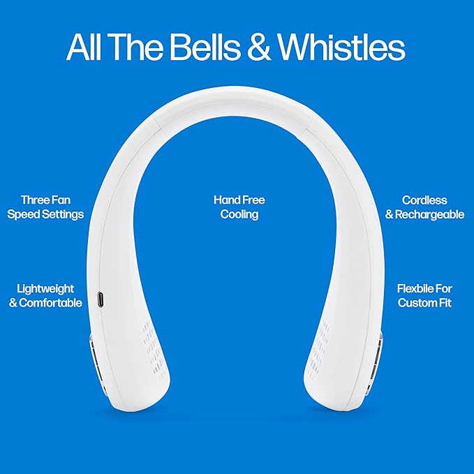 Arctic Air Freedom Wearable Neck Fan & Air Purifier | USB Rechargeable ...